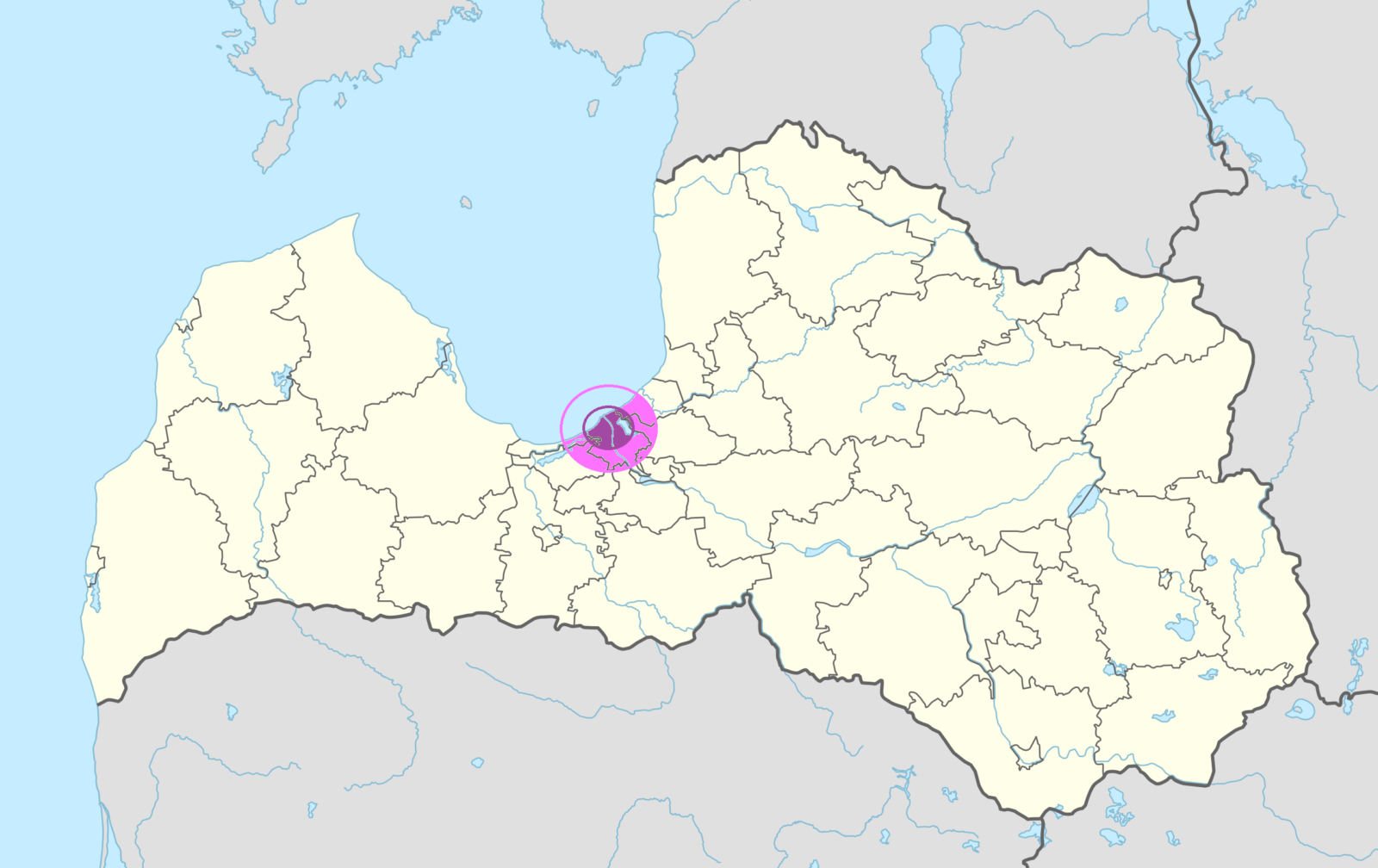 Carte de la ville de Riga, Lettonie