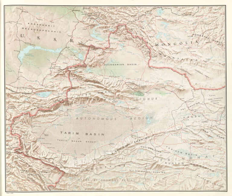 Carte du Xinjiang, Chine