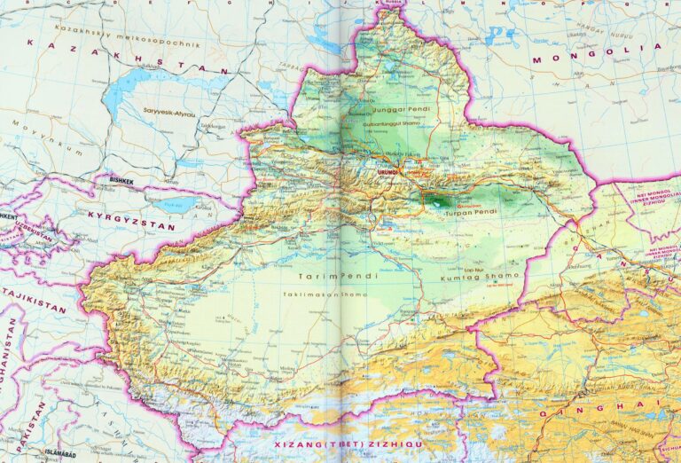 Carte du Xinjiang, Chine