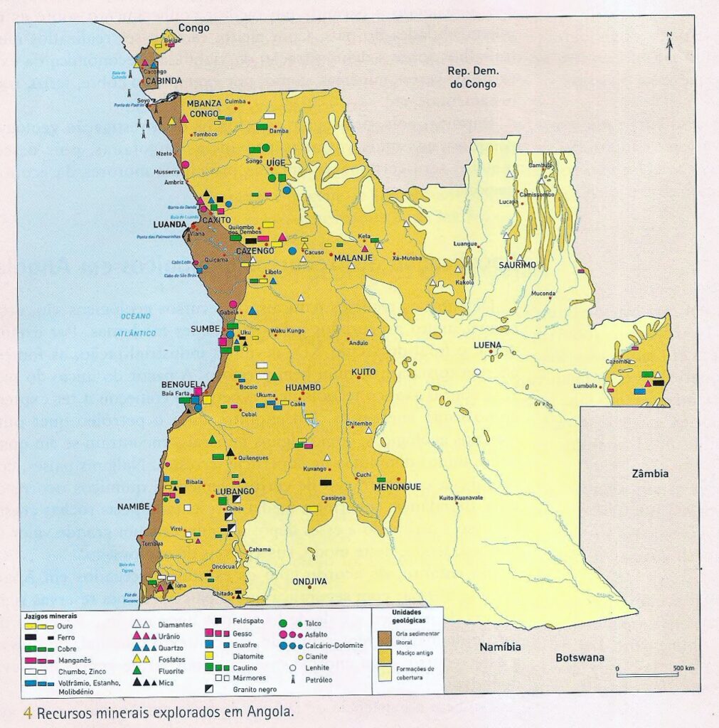 Carte géologique de l'Angola