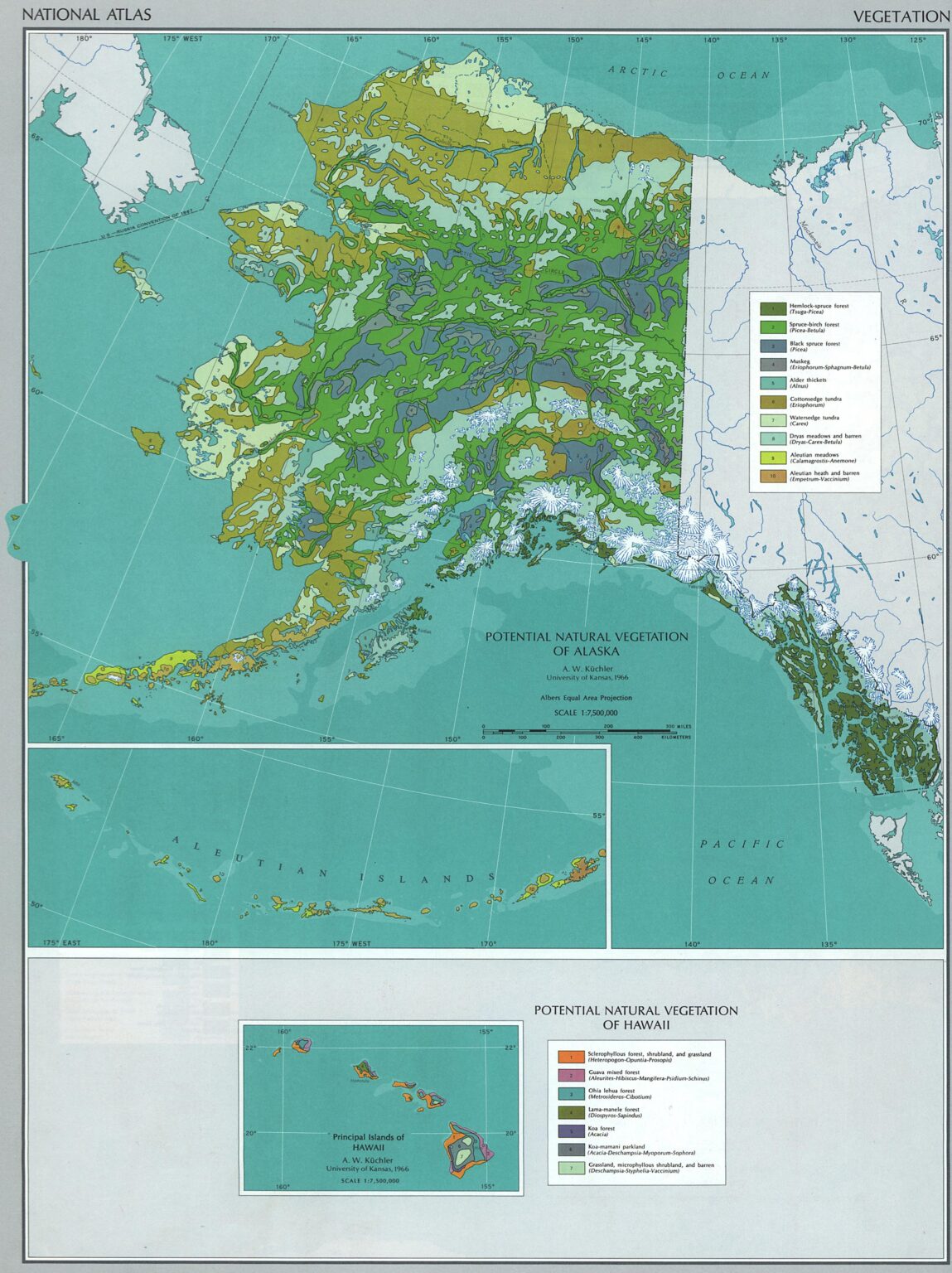 Carte physique de l'Alaska