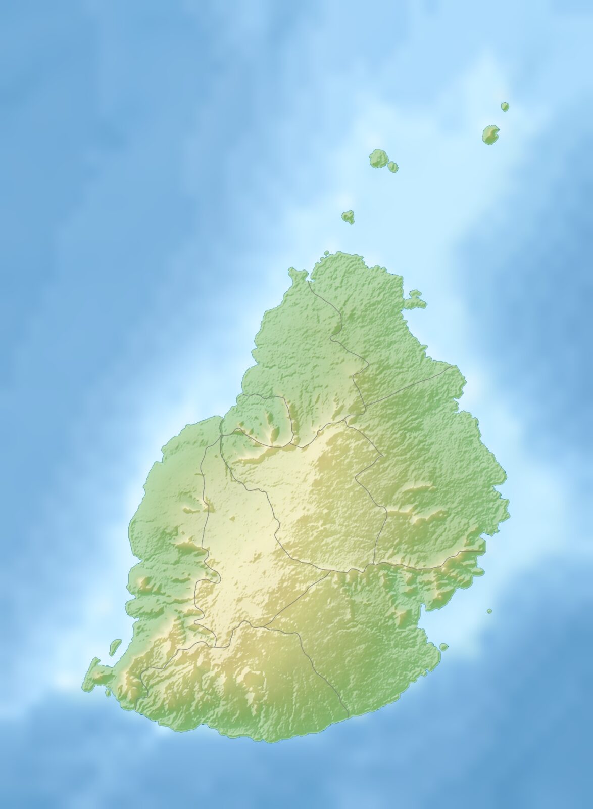 Carte vierge de l'île Maurice