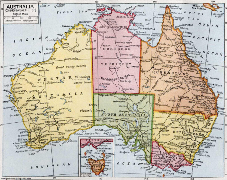 Carte politique de l'Australie