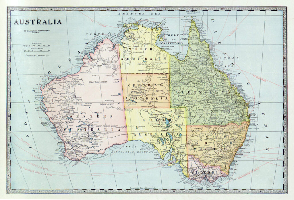 Carte politique de l'Australie