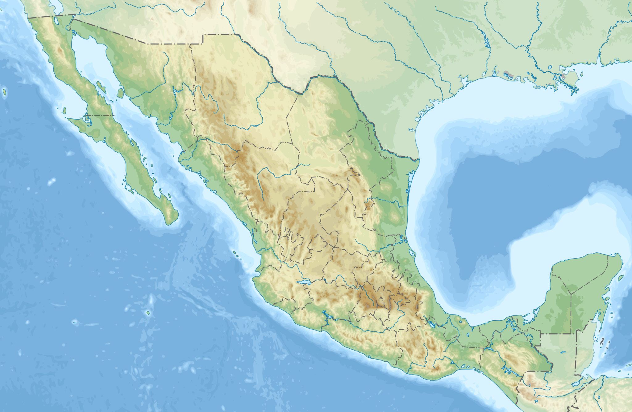 Carte vierge du Mexique