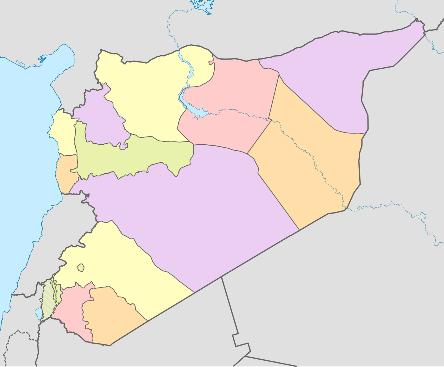 Carte vierge de la Syrie