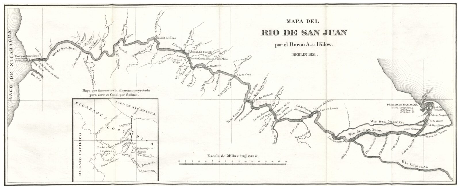 Carte du Río San Juan, Nicaragua
