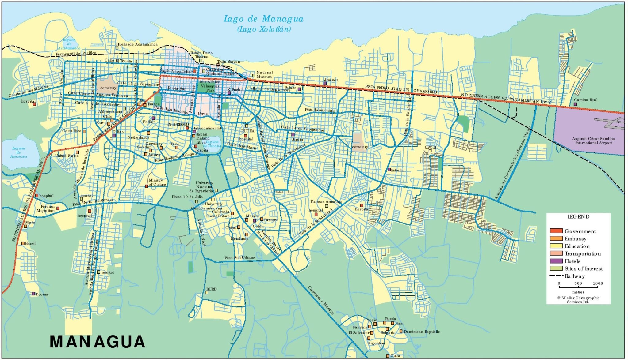 Carte de Managua