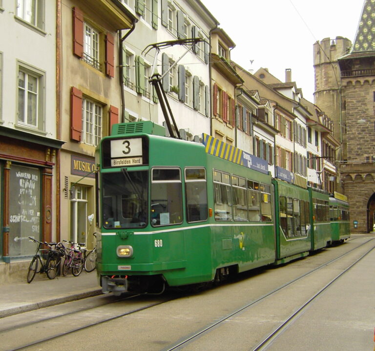 Plan du réseau de tramway de Bâle